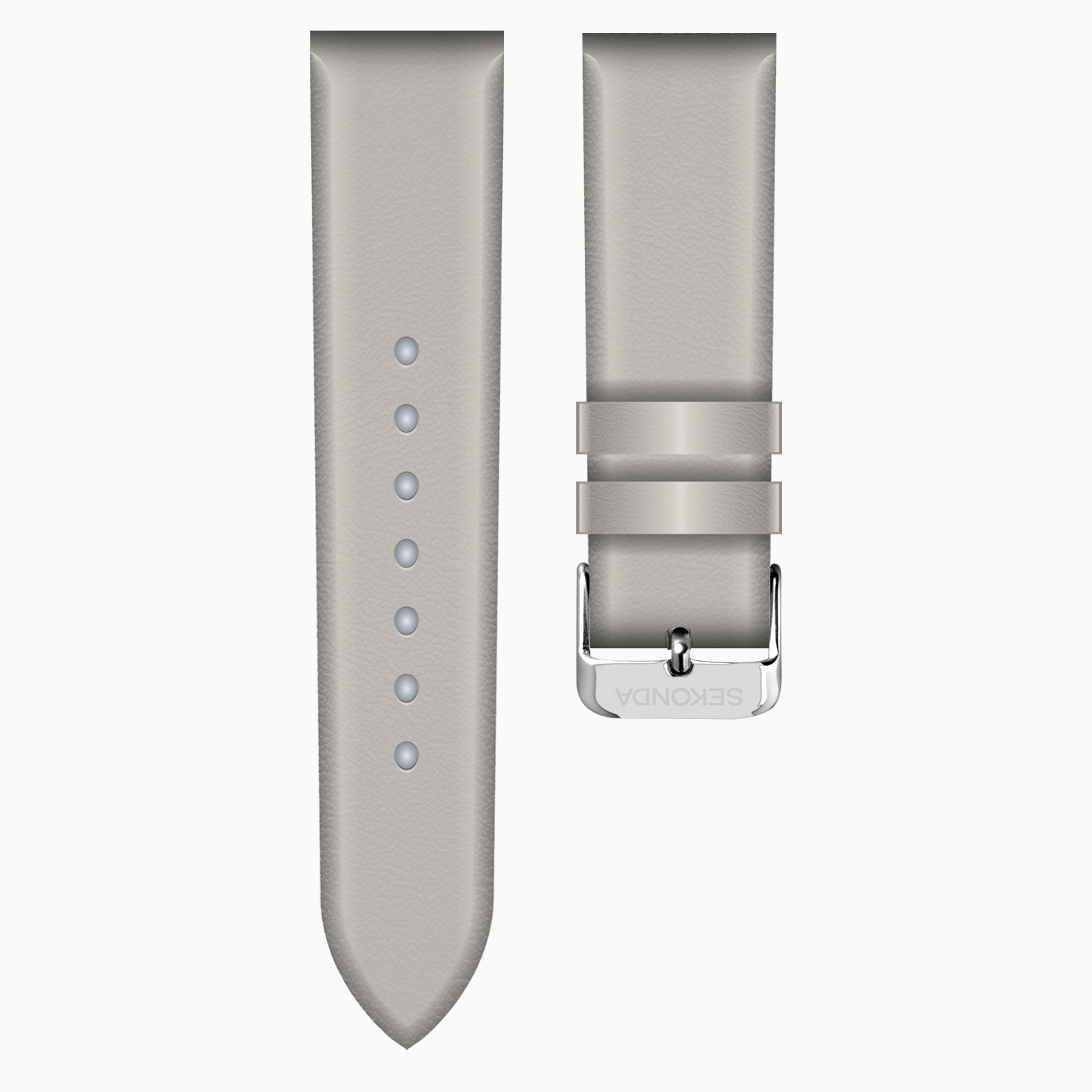 Light Grey 14mm Leather Watch Strap For Silver Buckle Sekonda Watch ...