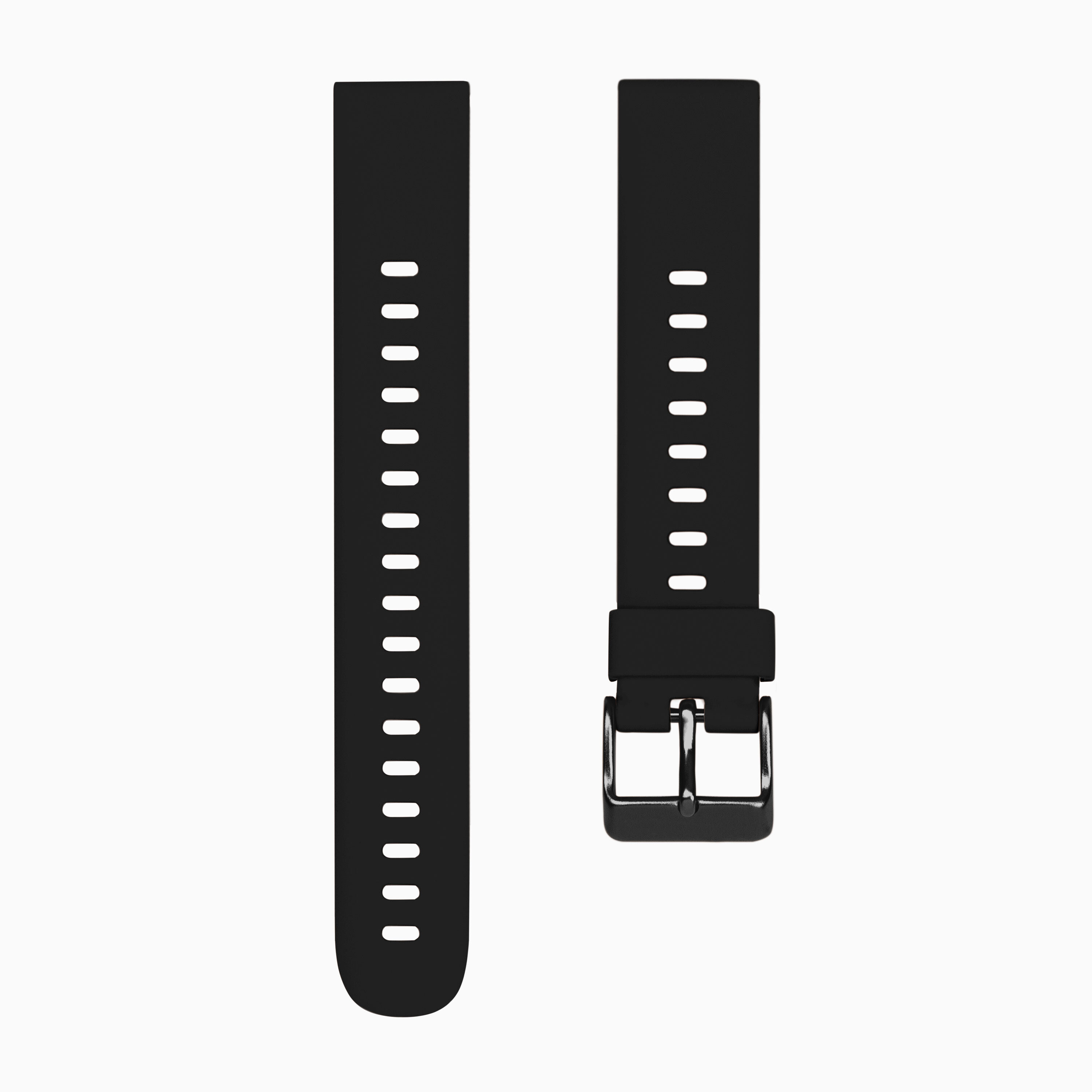 Black Silicone 16mm Watch Strap