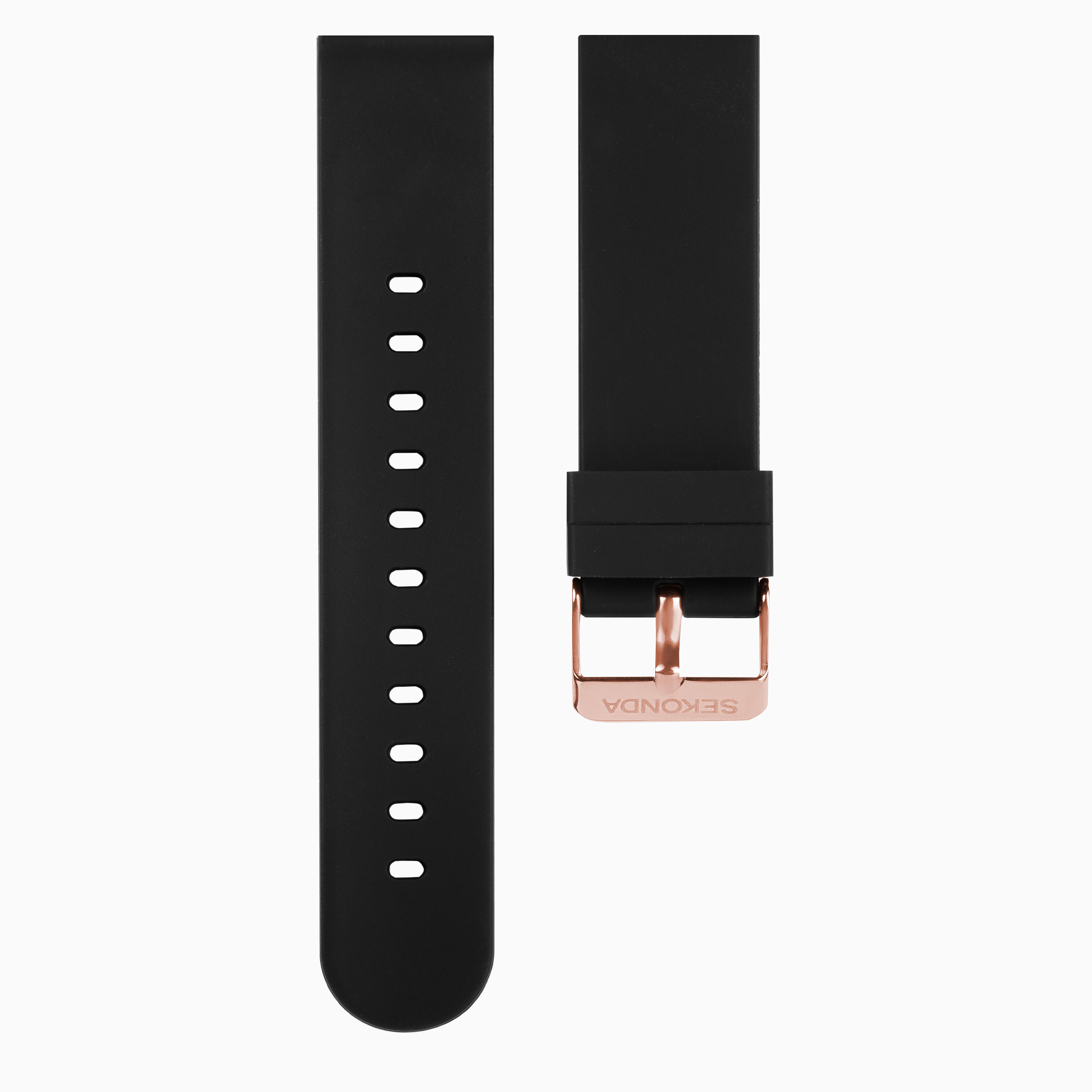 Black Silicone 20mm Watch Strap
