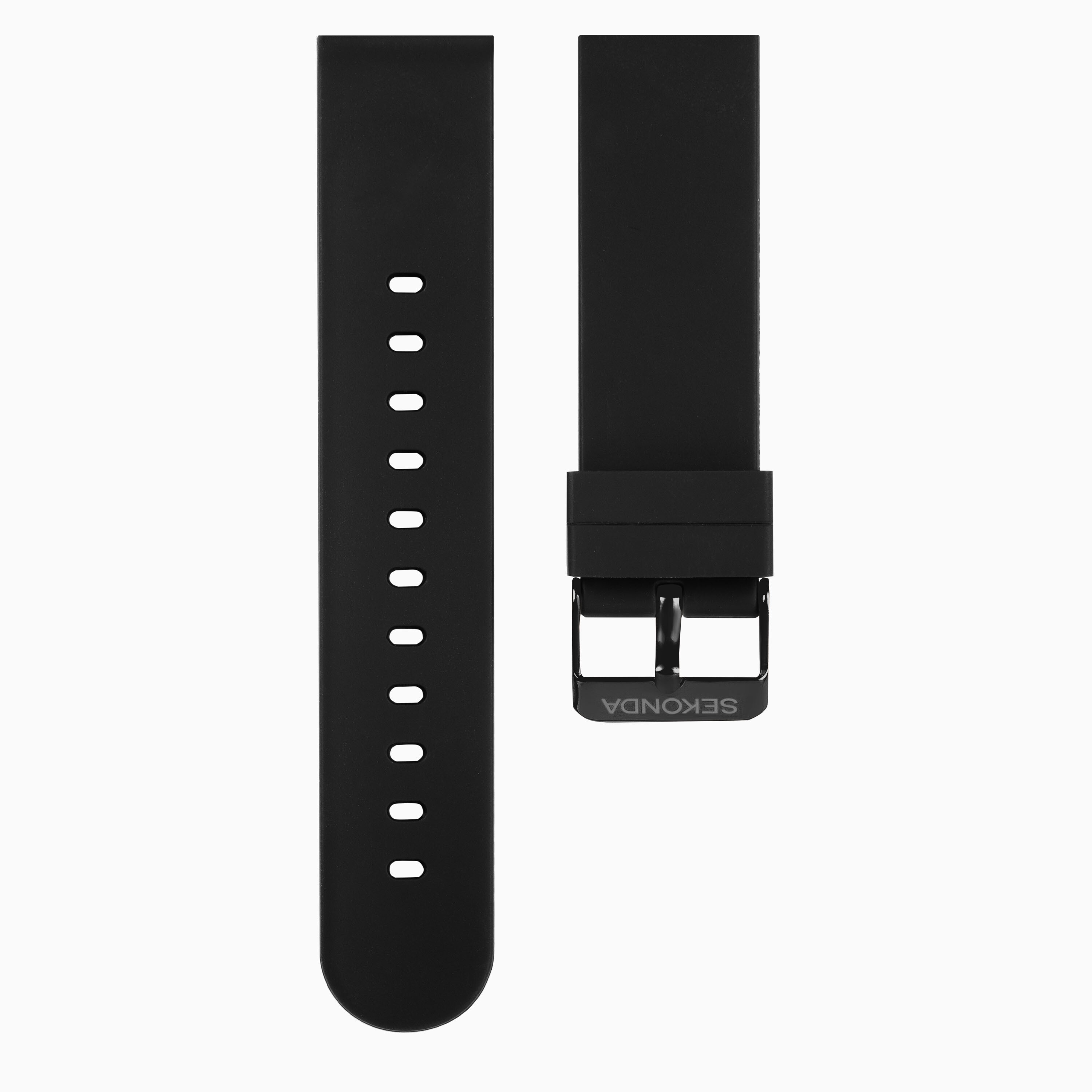 Black Silicone 20mm Watch Strap