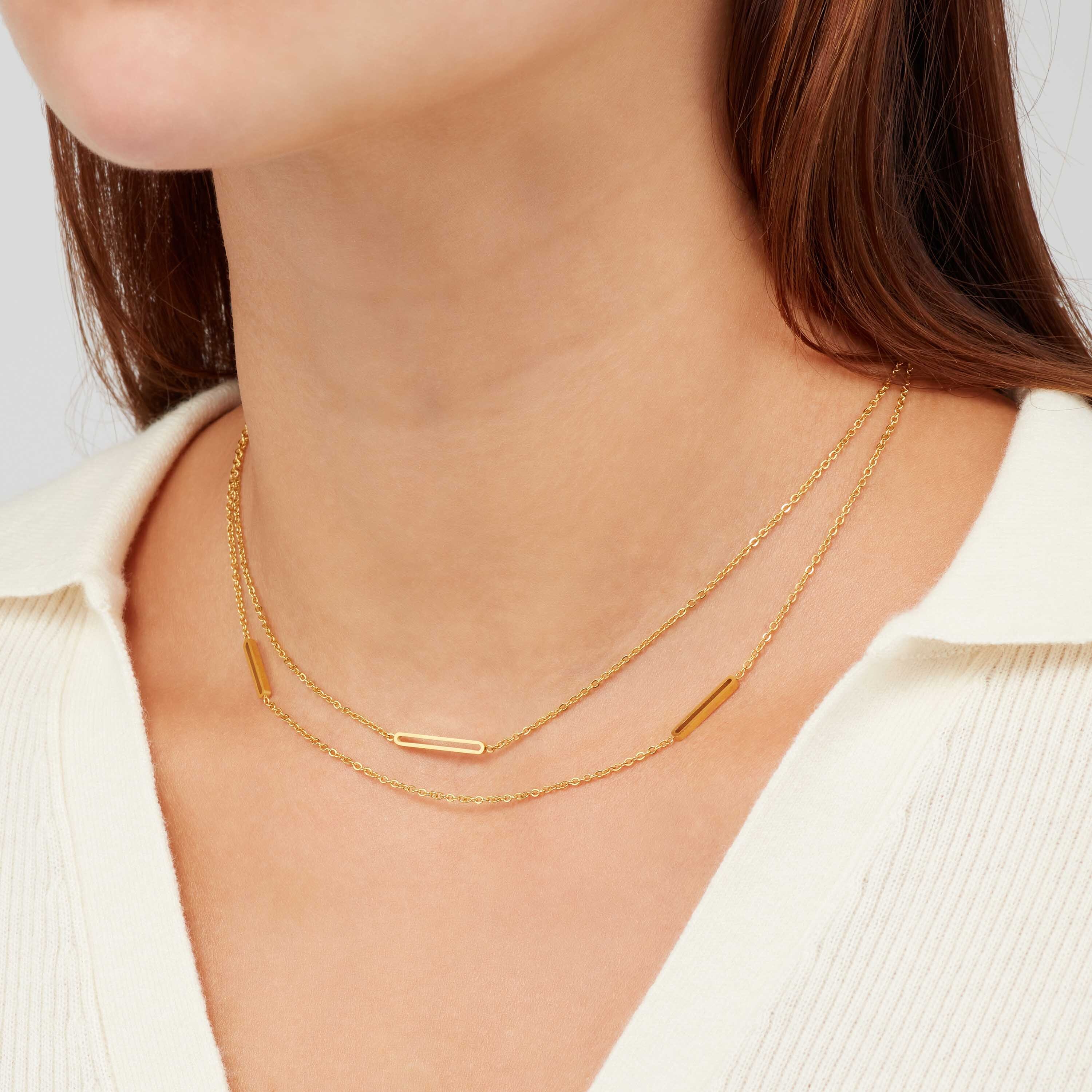 Gold Paperclip Necklace