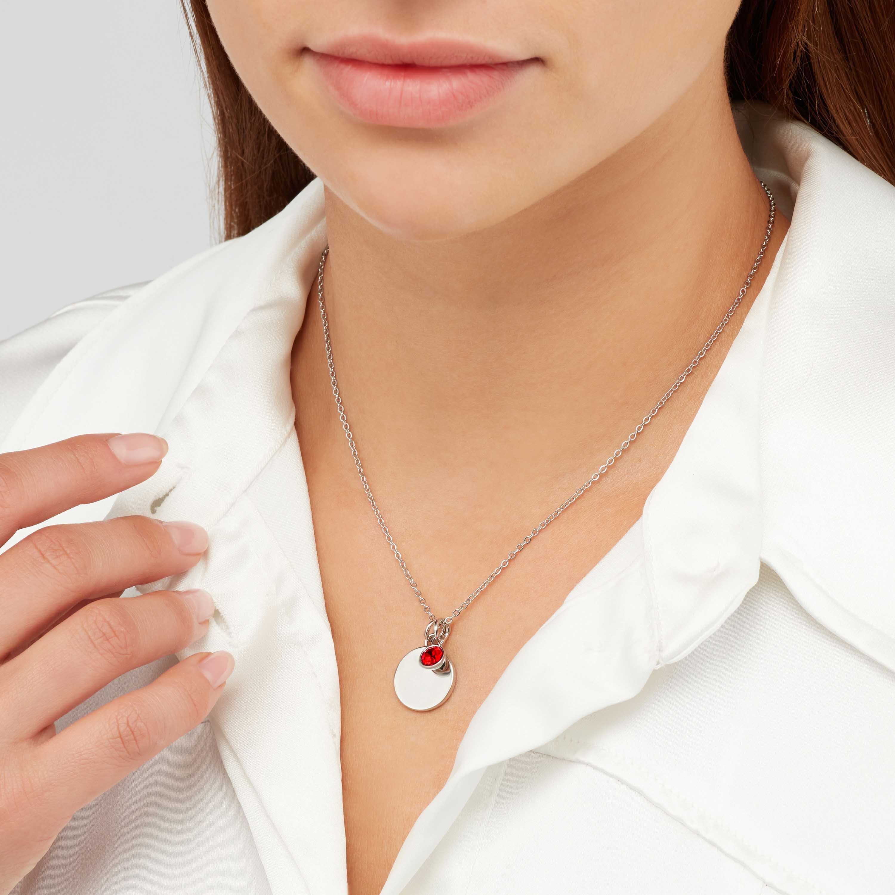 Silver July Birthstone Necklace