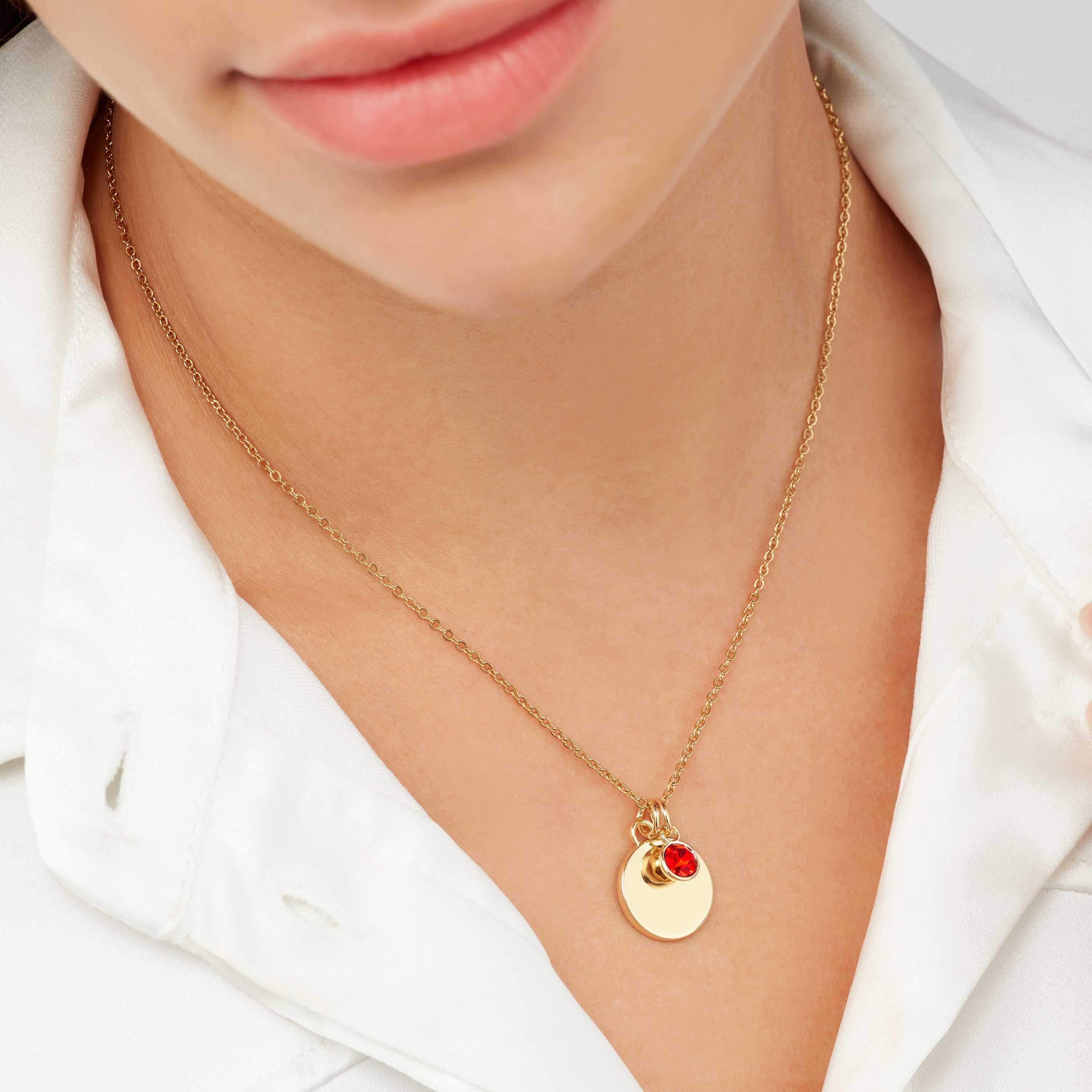 Gold July Birthstone Necklace